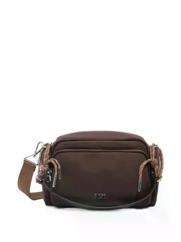 Bimba Y Lola Large Mocha Nylon Pocket Crossbody Bag
