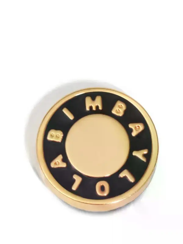 Bimba Y Lola Black Enamel Logo Earrings