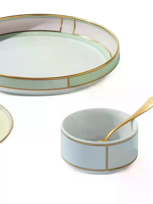 GINORI 1735 Diva Gold-trim Fruit Bowl - Blue