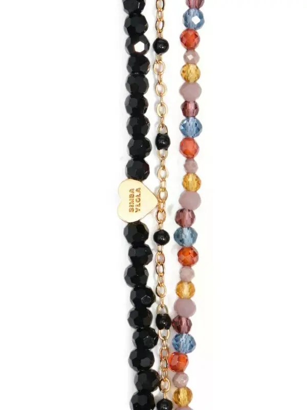 Bimba Y Lola Short Triple-layer Stones And Crystals Necklace