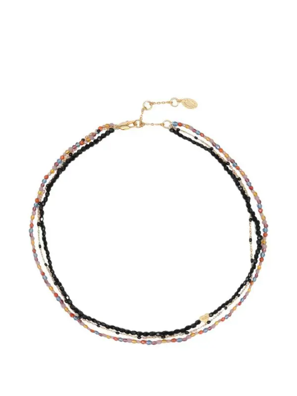 Bimba Y Lola Short Triple-layer Stones And Crystals Necklace - Gold