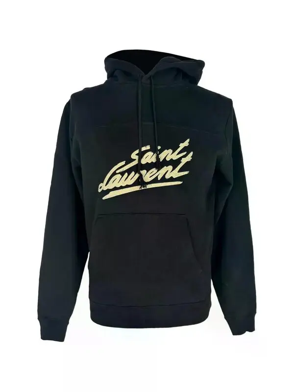 Saint Laurent Logo-print Hoodie - Black