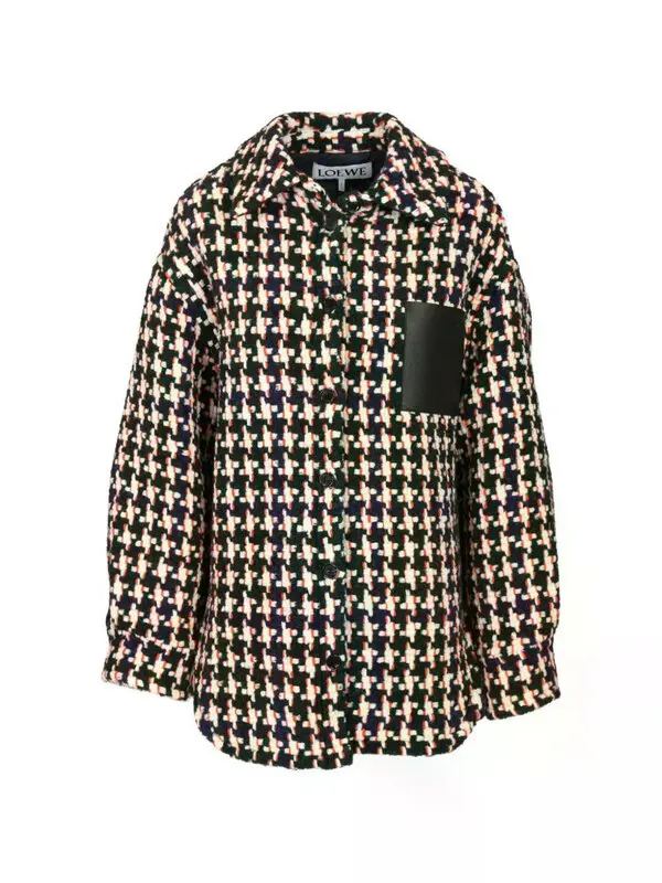 Loewe Oversized Houndstooth-pattern Jacket - Green