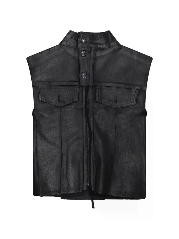 Ottolinger Button-up Glazed Denim Gilet Jacket
