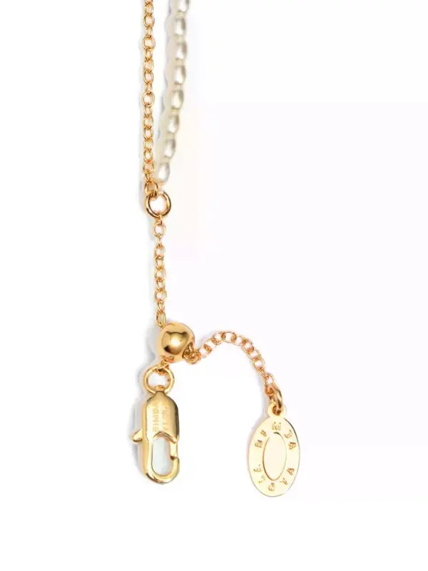 Bimba Y Lola Brown Logo Crystal Chain Necklace