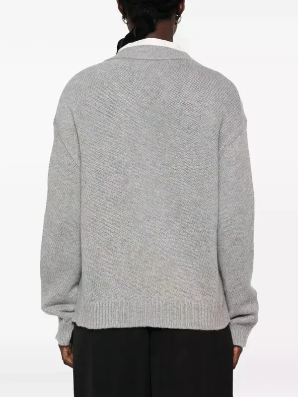 JIL SANDER Diagonal-buttoned V-neck Cardigan