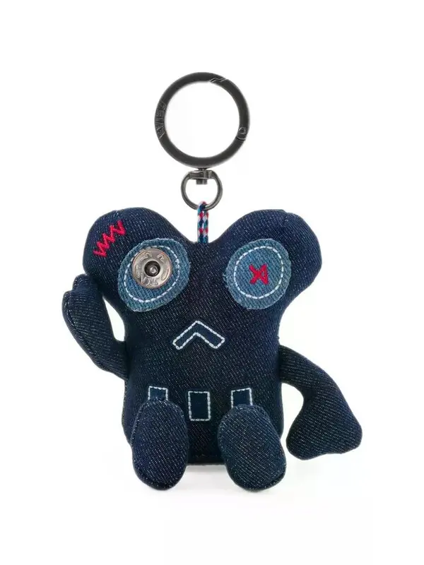 EVISU Chin-chin Logo-patch Keyring - Blue