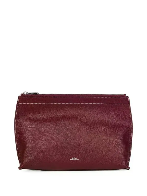 A.p.c. Small Neige Clou Leather Clutch Bag