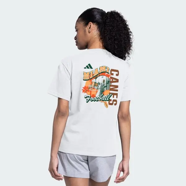 Adidas Miami Hurricanes Sebastian Football T-shirt White - White / Multi