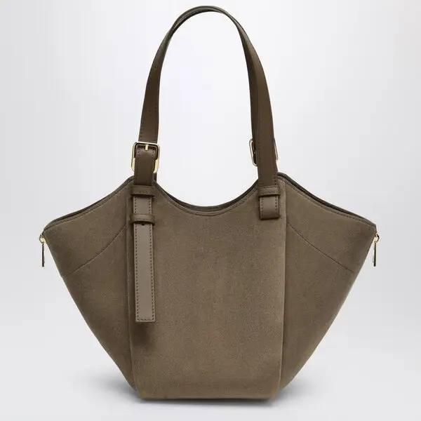 Loewe Brownish Hammock Flip Bag In Suede