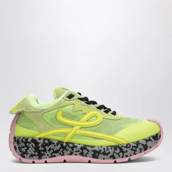 Loewe Pogo Sneakers In Technical Mesh And Leather - Green