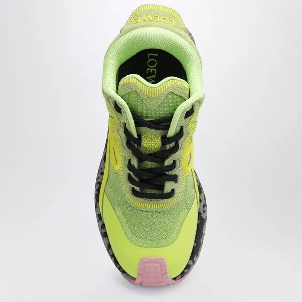Loewe Pogo Sneakers In Technical Mesh And Leather - Green