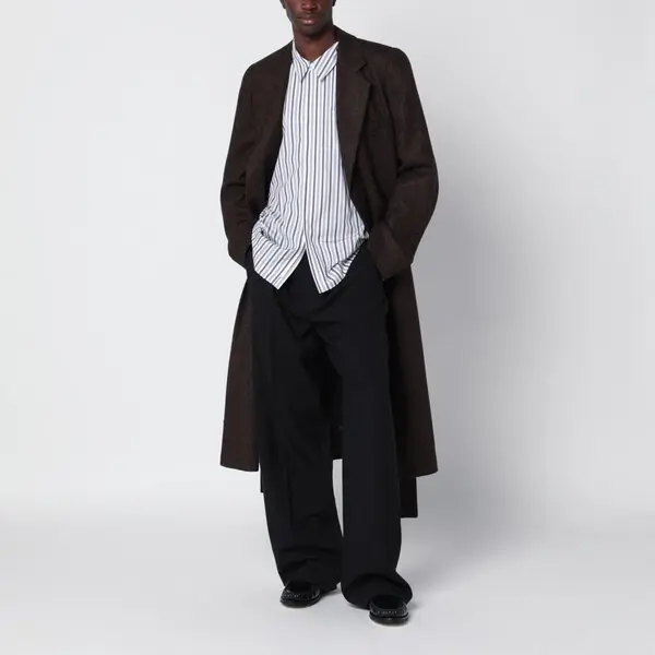 MAISON MARGIELA Belted Coat With Herringbone Pattern
