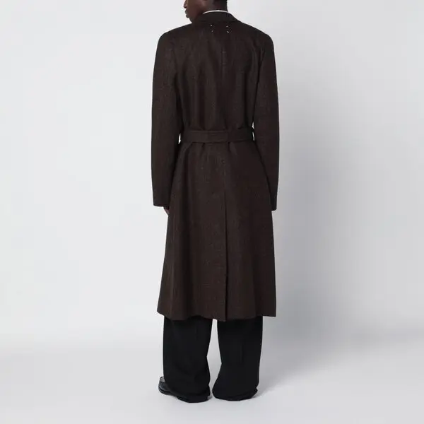 MAISON MARGIELA Belted Coat With Herringbone Pattern