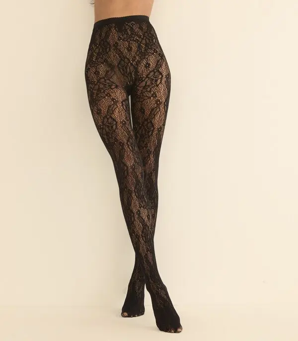 DÔEN Wolford Infinite Rose Lace Tights