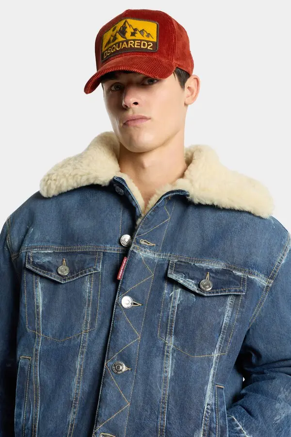 Dsquared2 Dark Frosted Shearling Jean Jacket