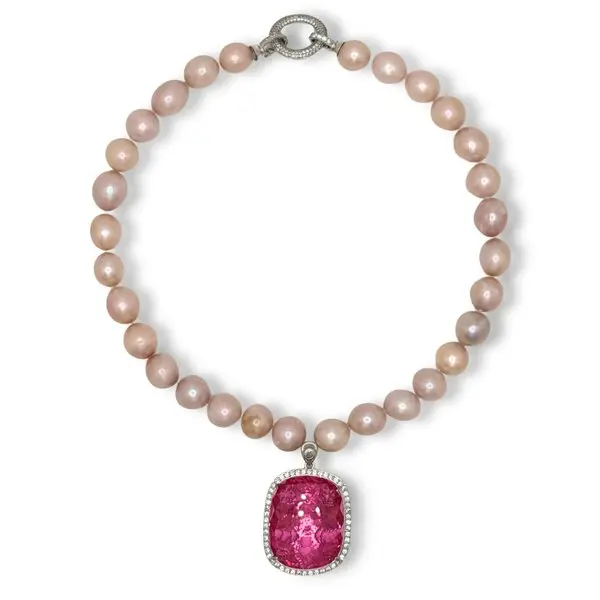 VIEA Cherie Amethyst Pendant Necklace - Pink