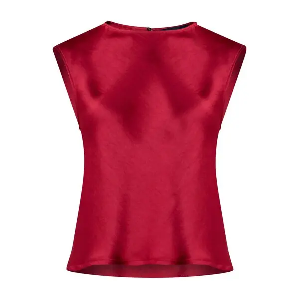 HELEN MCALINDEN Nicki Ruby Satin Top - Red