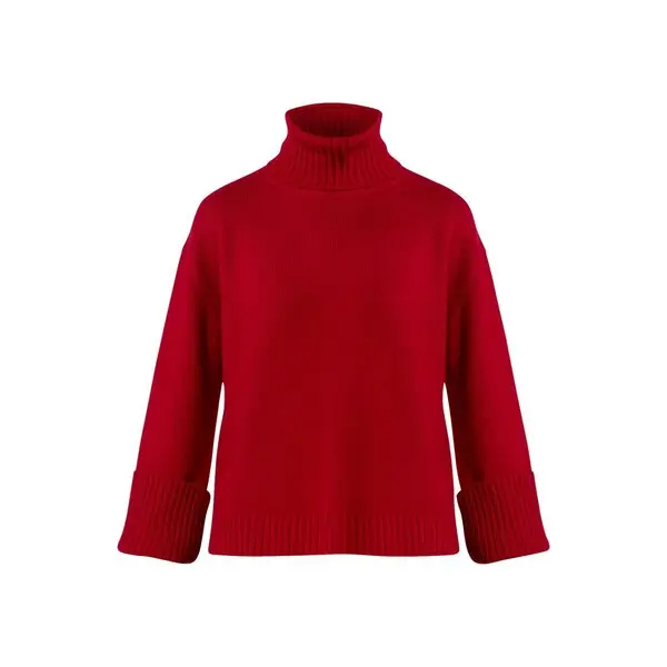HELEN MCALINDEN Carol Chunky Ruby Cashmere Roll-neck Sweater