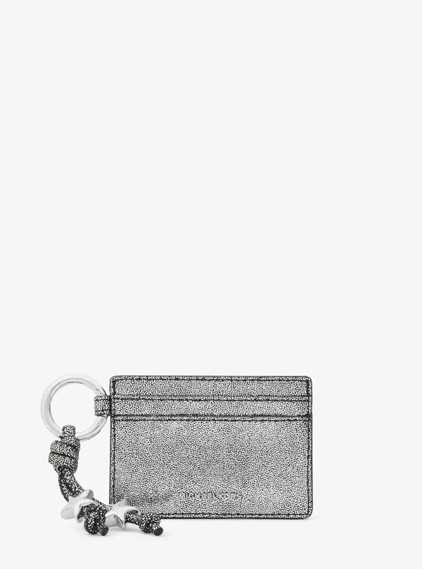 Michael Kors Jet Set Metallic Leather Card Case With Charms In By