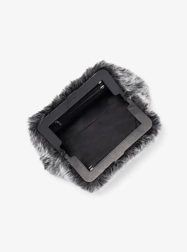 Michael Kors Goldie Large Faux Fur Clutch In By