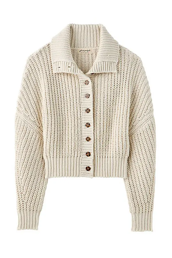 Free People Ruby Cotton Cardigen - Tofu