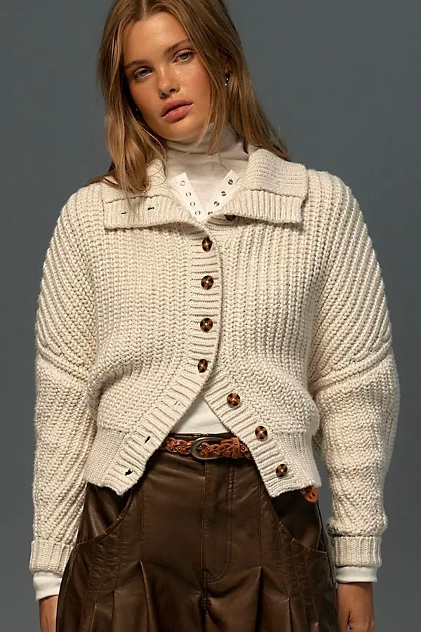Free People Ruby Cotton Cardigen - Tofu
