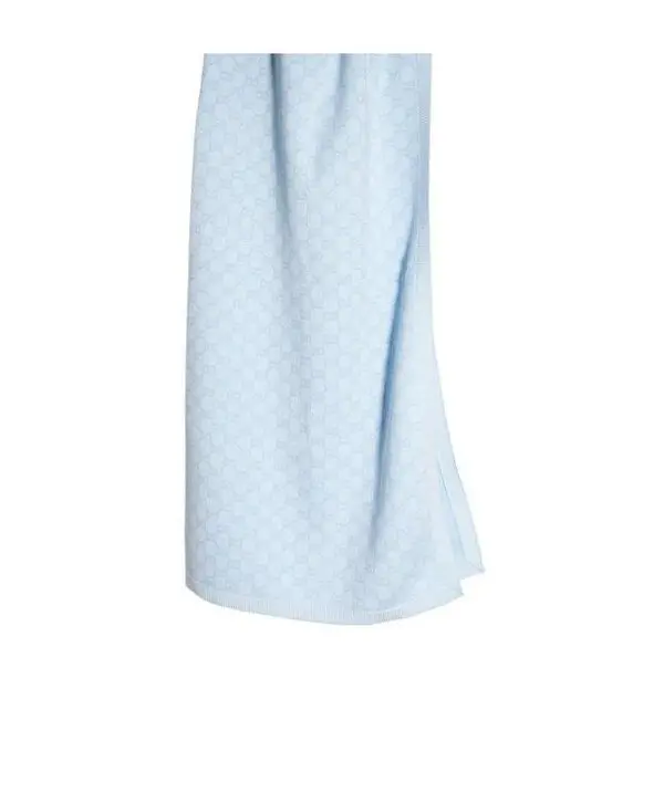 Gucci Baby Gg Cotton Wool Blend Blanket - Light Blue