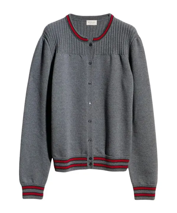 Gucci Web Crewneck Cardigan