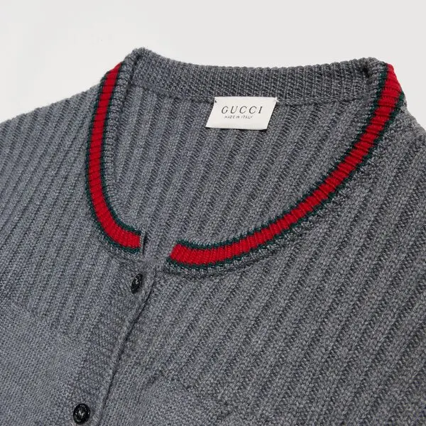 Gucci Web Crewneck Cardigan