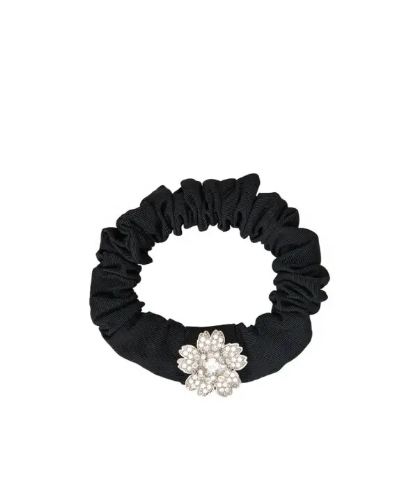 ROGER VIVIER Efflorescence Scrunchie In Grosgrain - Black
