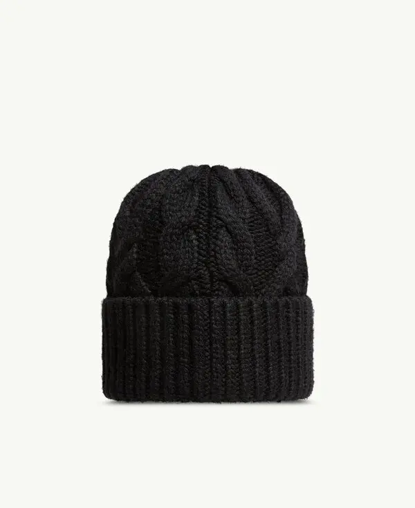 Moncler Cable Knit Logo Embroidered Beanie