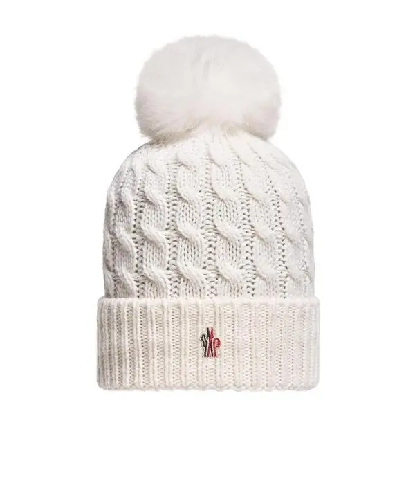 Moncler Wool Beanie With Pom Pom