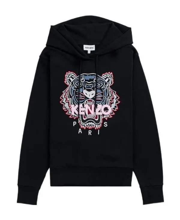 Kenzo Tiger-embroidered Hoodie - Black