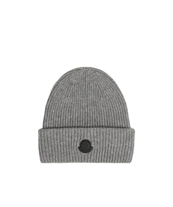 Moncler Ribbed Logo Beanie Hat