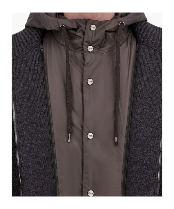 Herno Hooded Knit Top - Light Gray