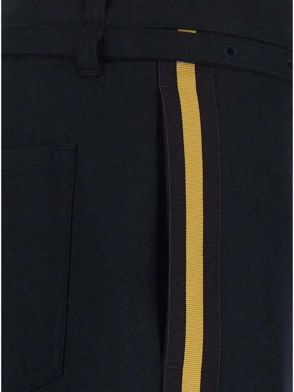 Dries Van Noten Belted Side-stripe Pants