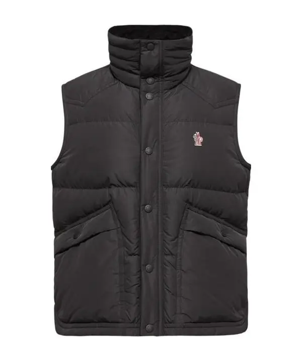 Moncler High-neck Button-up Gilet - Black