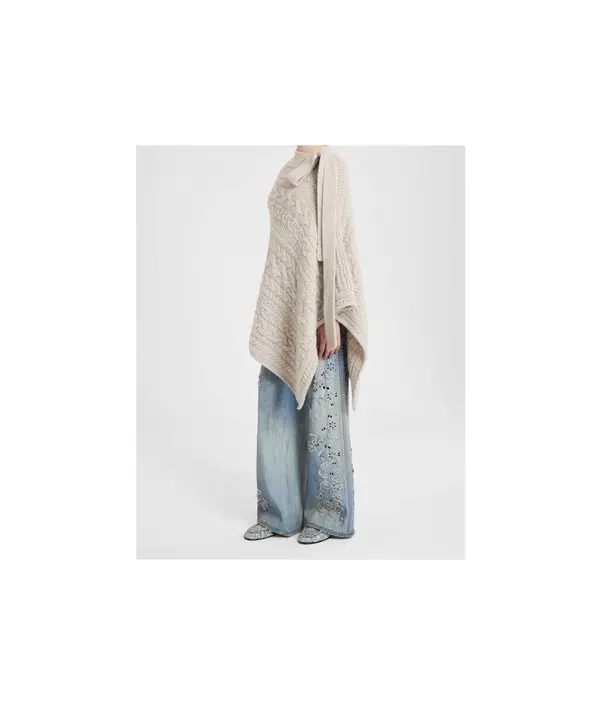 Ermanno Scervino Cable Knit Cape