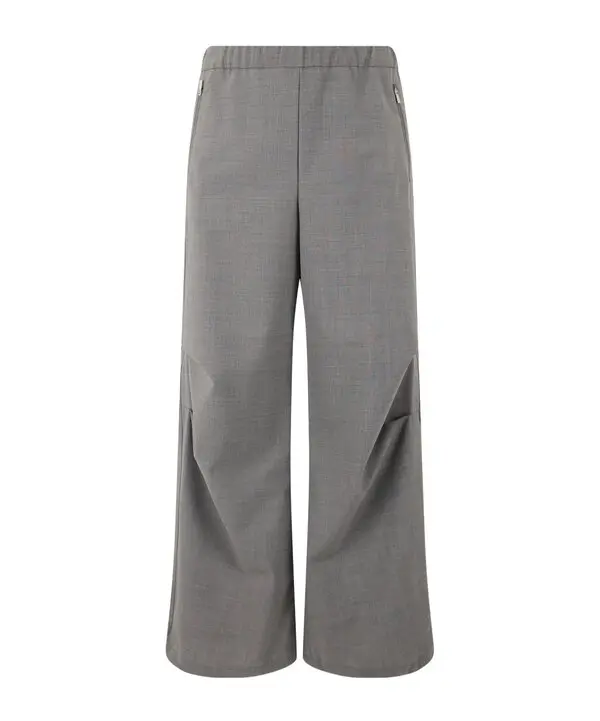 Herno Curved Detail Wide-leg Pants - Gray