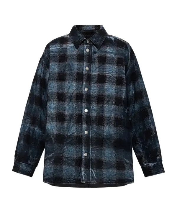 HAIKURE Galaxy Checked Overshirt - Navy Blue