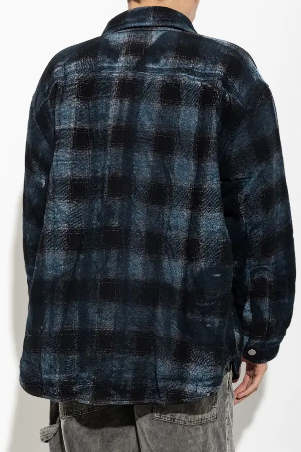 HAIKURE Galaxy Checked Overshirt - Navy Blue