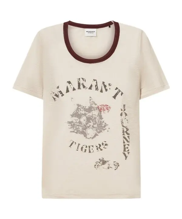 Isabel Marant Étoile Kiliann Graphic T-shirt - Light Beige