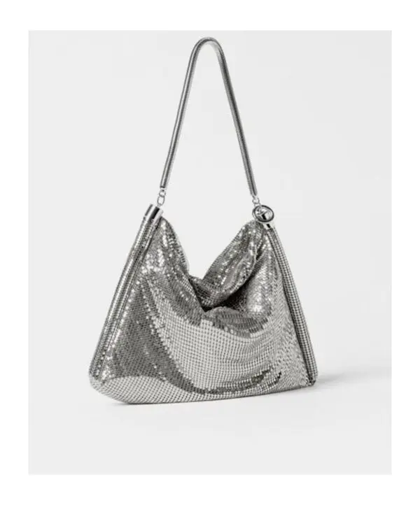 Rabanne Sequined Shoulder Bag - Grey