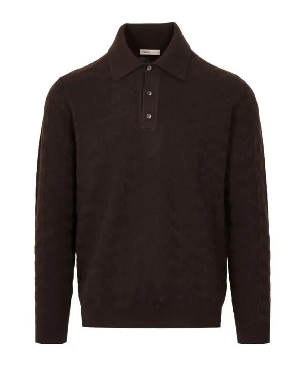 Herno Button-up Knit Top - Brown