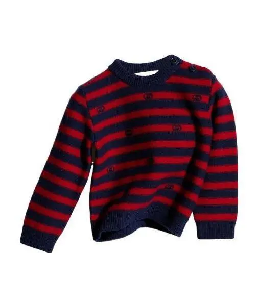 Gucci Baby Striped Wool Sweater - Navy/red