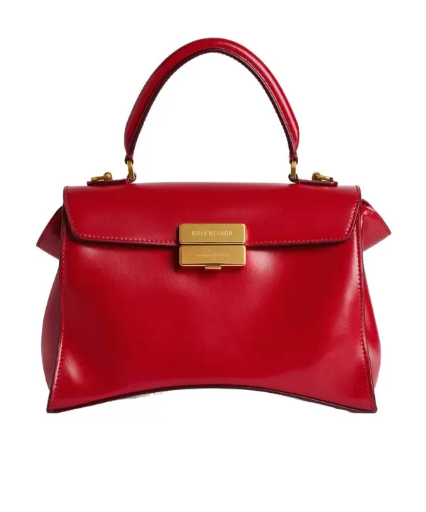 Balenciaga Hourglass Avenue Top Handle Bag Small In Carmin Red - Rouge