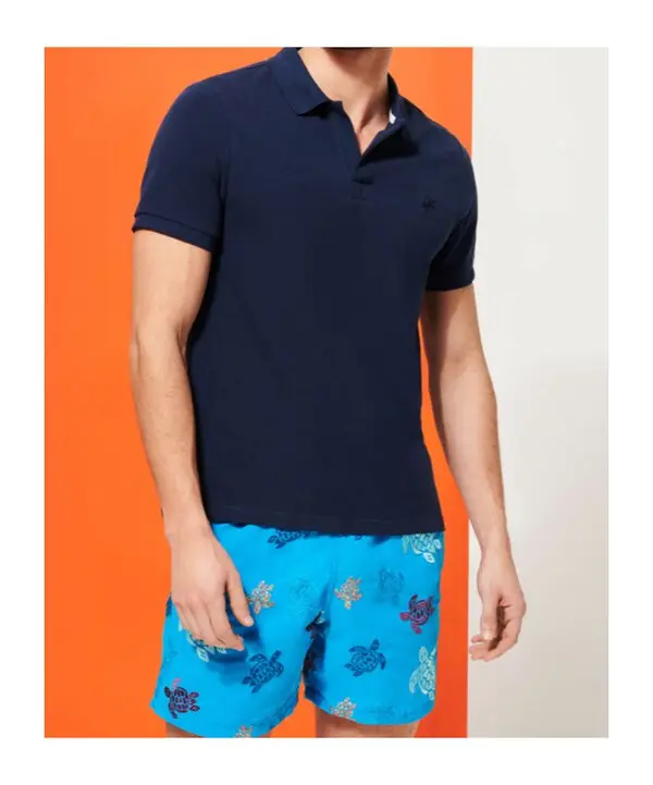 Vilebrequin Organic Piqué Logo Polo Shirt - Navy Blue