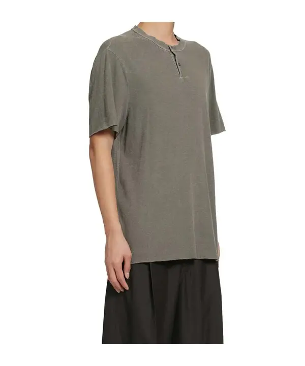 JAMES PERSE Henley-neck Short-sleeve T-shirt