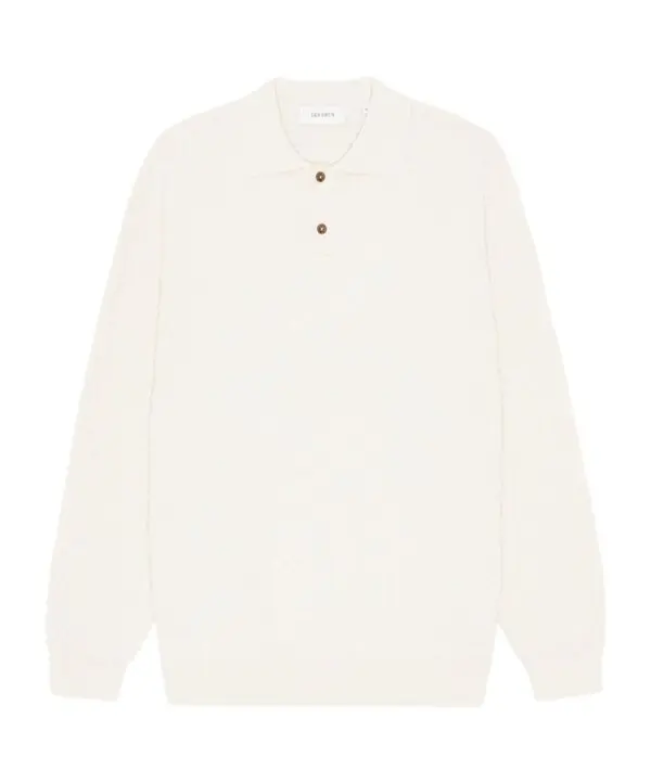 LES DEUX Long-sleeve Polo Shirt - Light Ivory